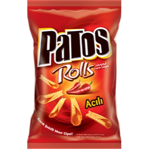 Patos Rolls Hot Pepper Corn Crisps [Acili] (116GR)